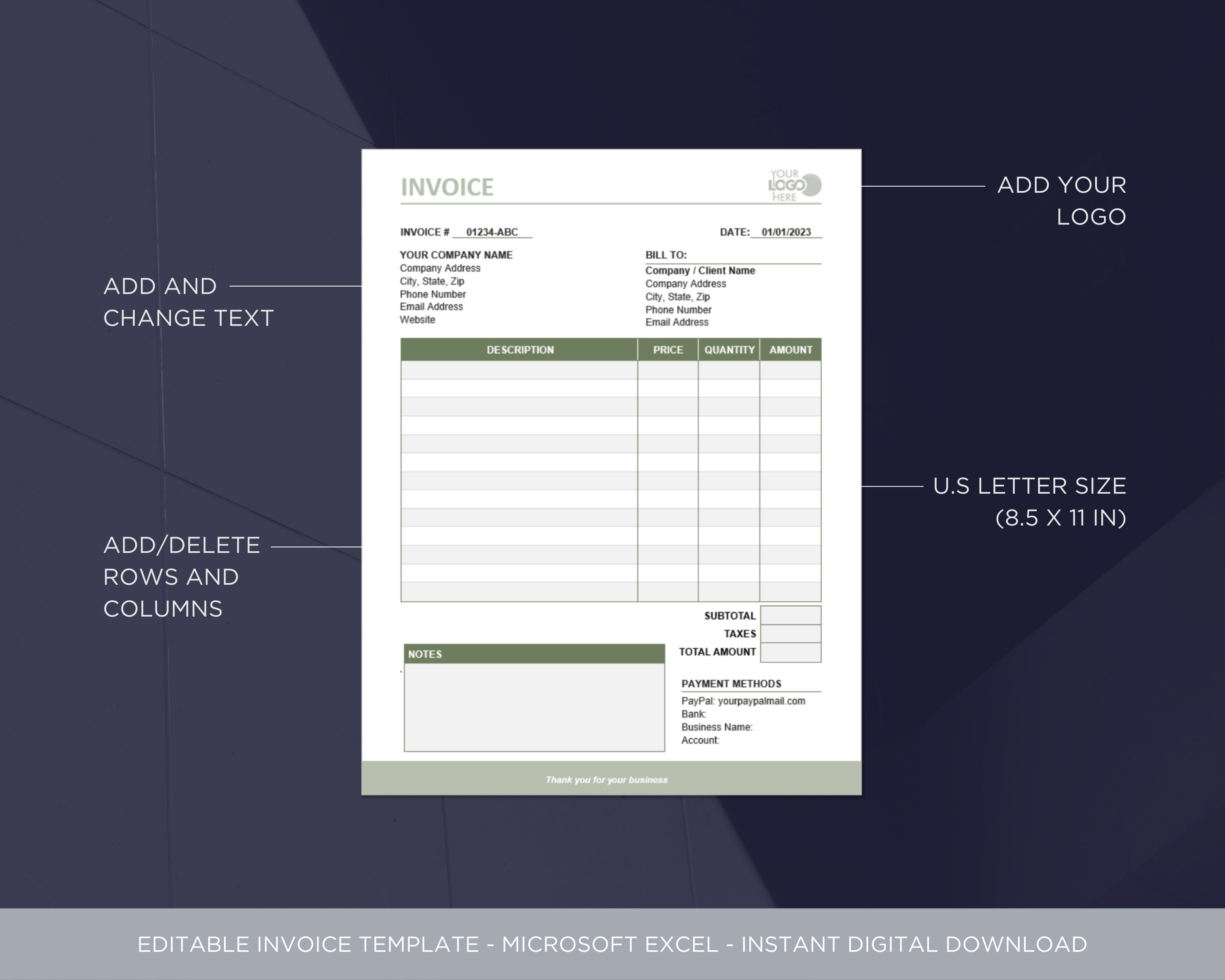 Invoice Excel Invoice Template Invoice Excel, Service Invoice Pricing ...