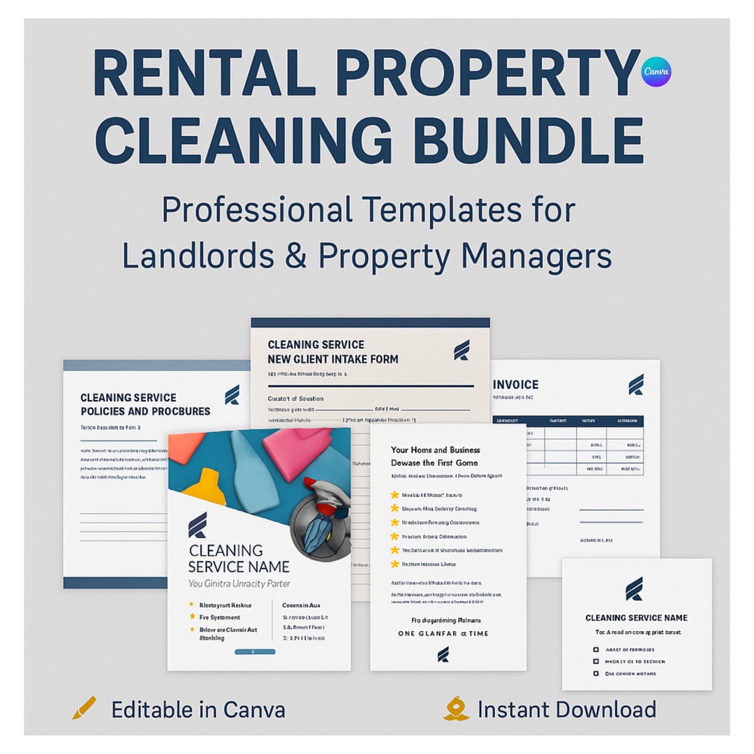 Editable Property Cleaning Kit, Printable Landlord Turnover Agreement ...
