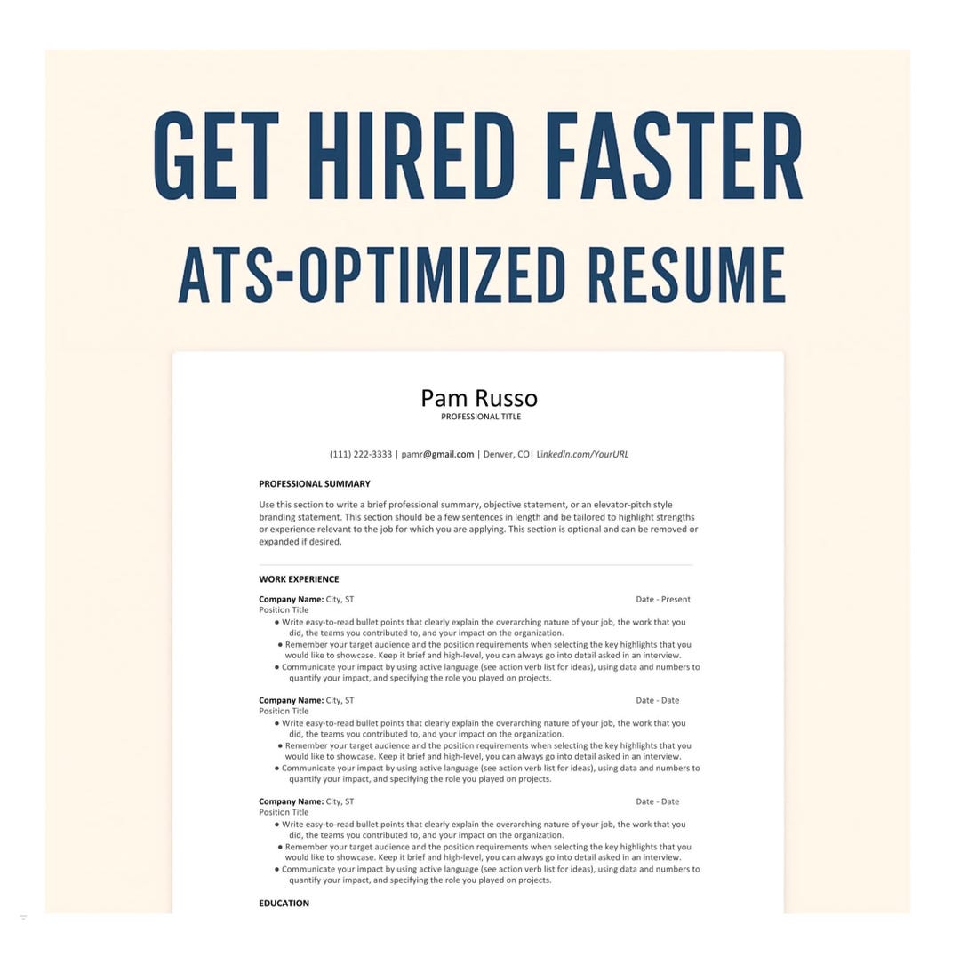 Clean Friendly Service Resume, Polished Editable Support CV, Simple Ats ...