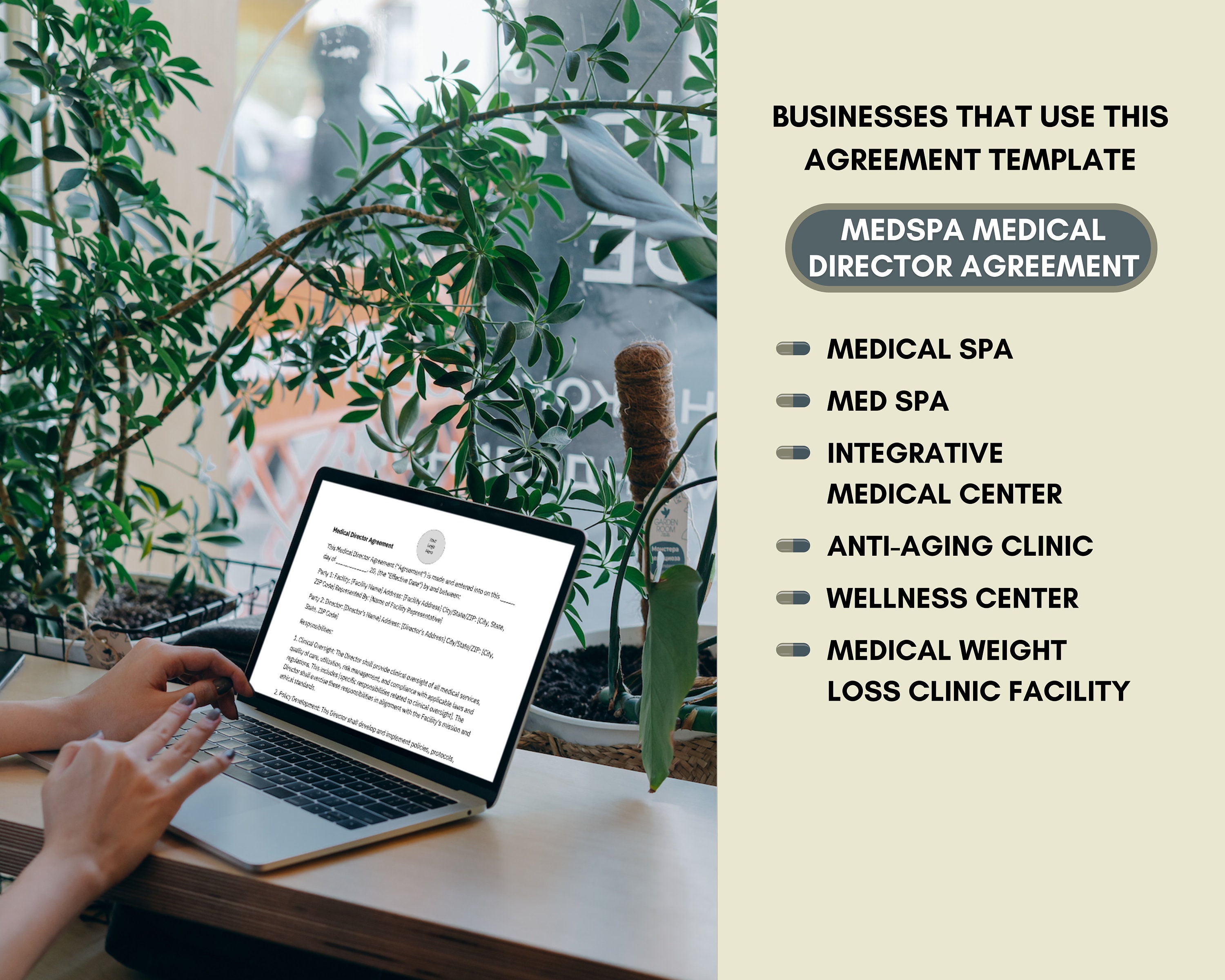 Medspa Template Medical Directors Canva Contract Agreement Form, Med ...