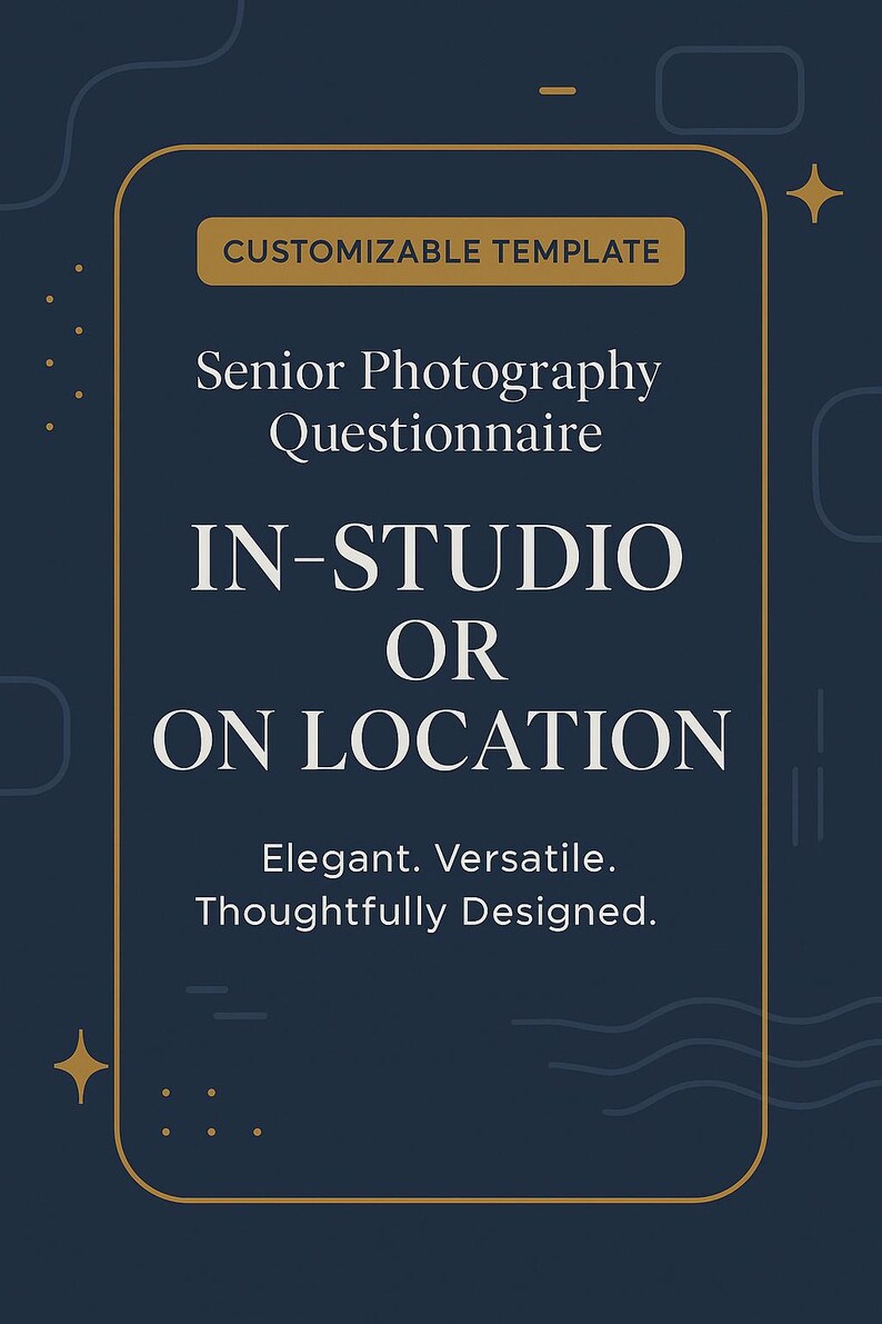 Senior Photography Questionnaire Canva Template | Client Intake Form ...