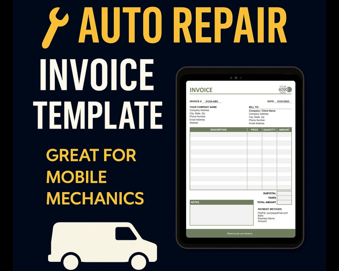 Minimal Clean Modern Invoice, Sleek Editable Vehicle Invoice ...