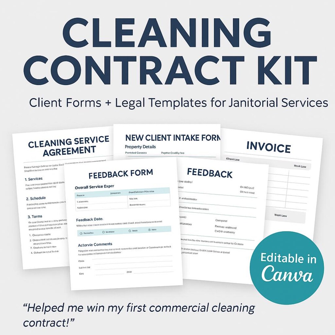 Office Cleaning Contract Template, Editable Business Agreement ...