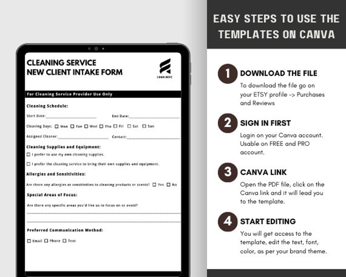 Cleaning Service Templates, Minimalist Service Contract Bundle, Service ...