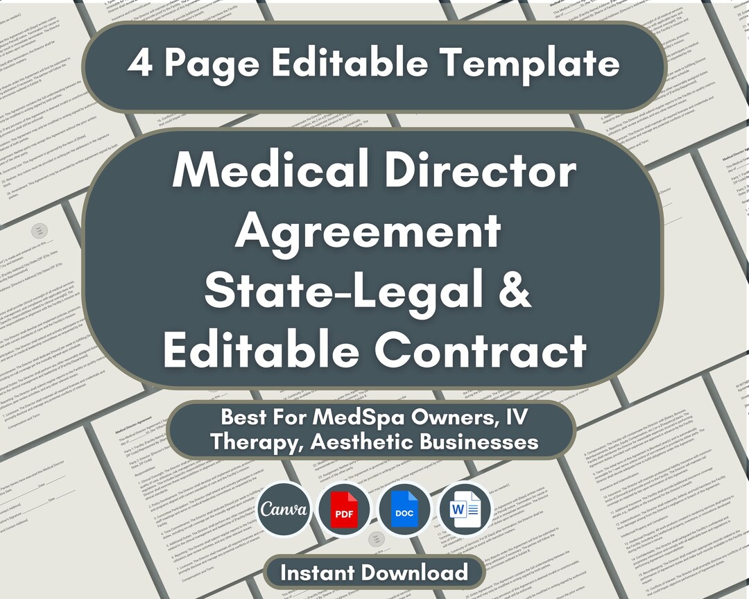 Editable Aesthetic Business Contract, Botox & Filler Physician ...