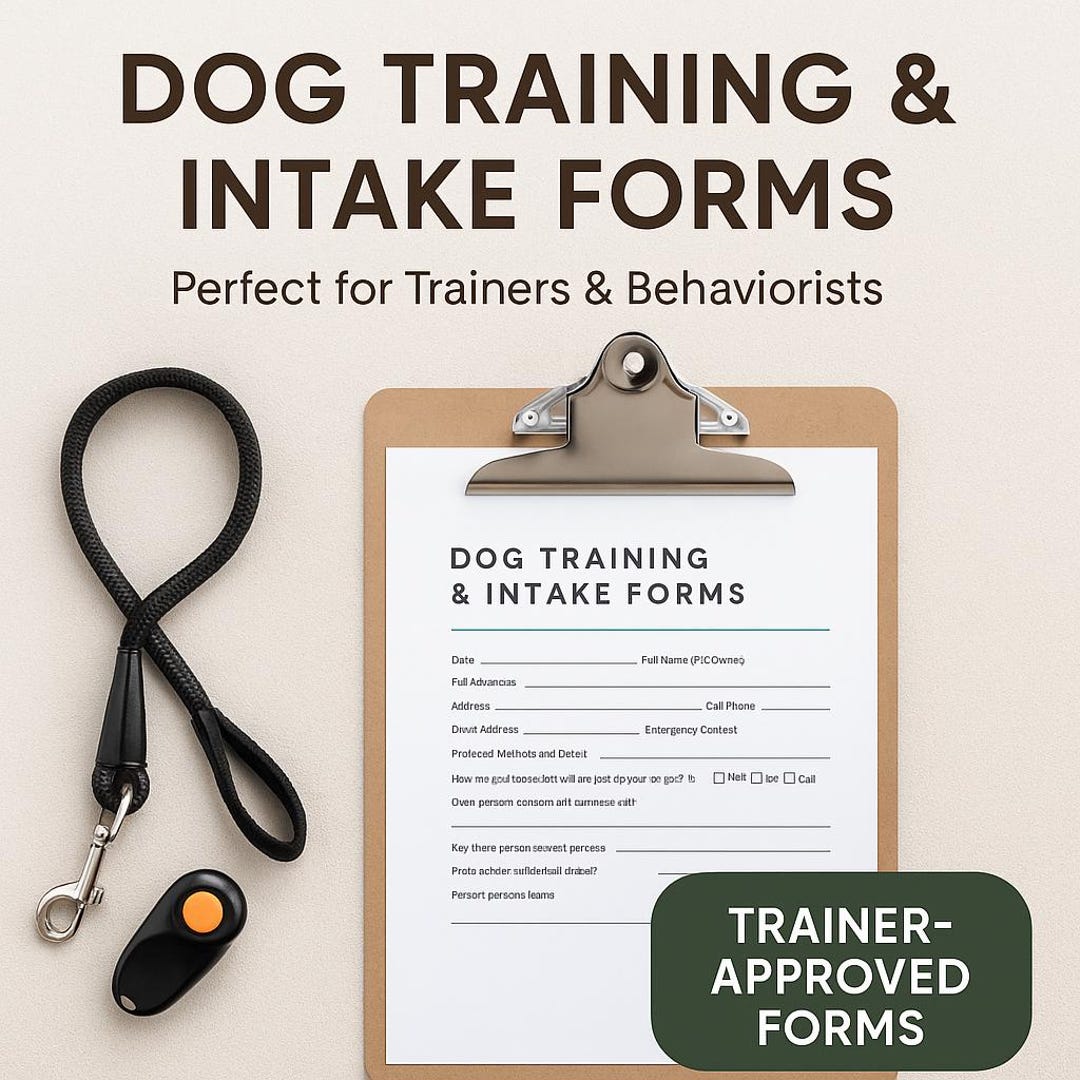 Dog Training Contract Template, Editable Pet Behavior Intake Form ...