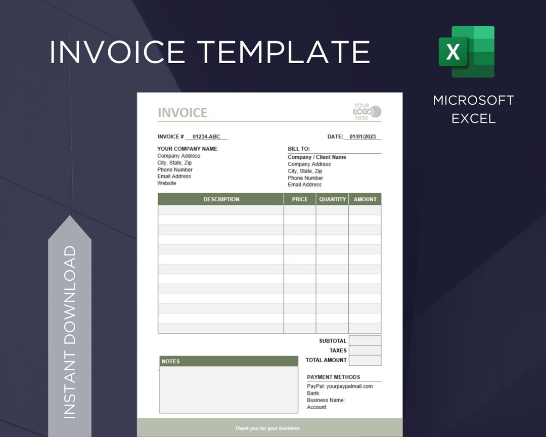 Invoice Excel Invoice Template Invoice Excel, Service Invoice Pricing ...