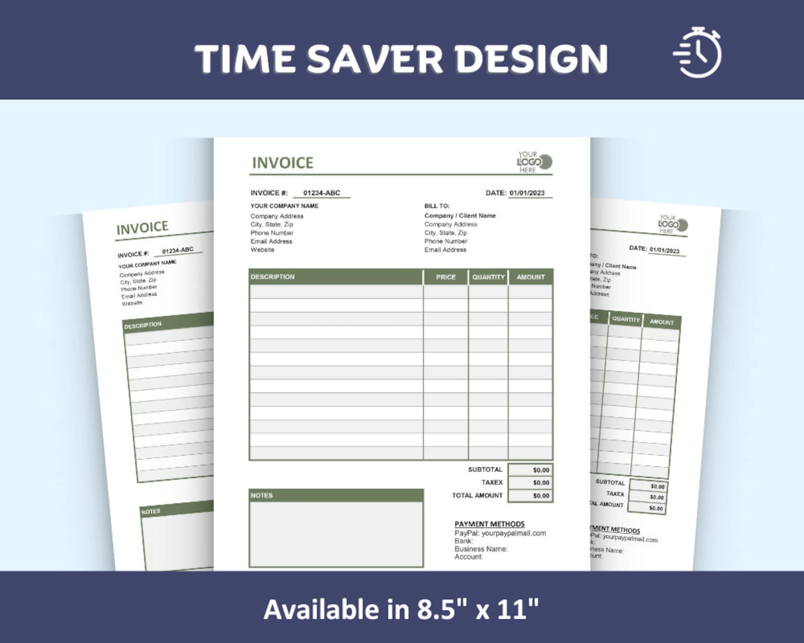 MS Excel Invoice Template, Editable Invoice, Business Invoice, Editable ...