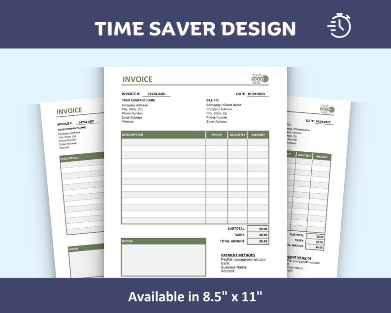 MS Excel Invoice Template, Editable Invoice, Business Invoice, Editable ...