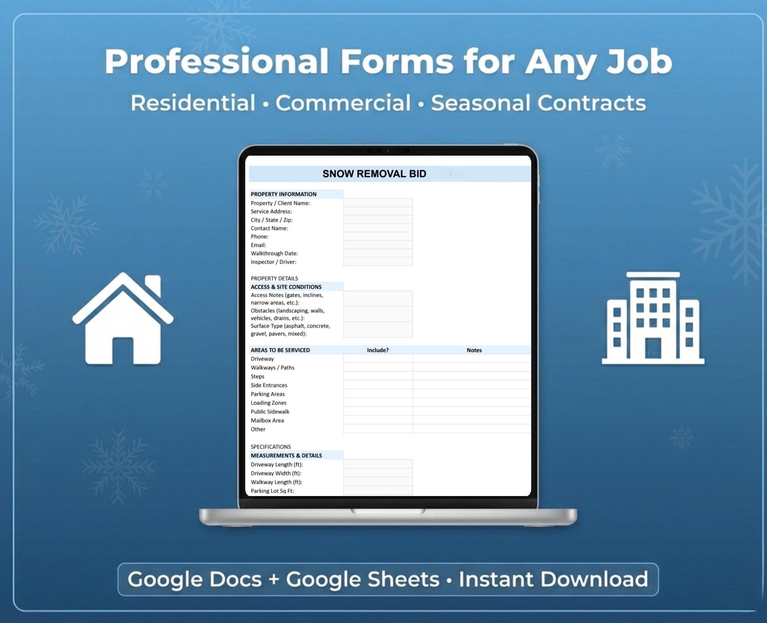 Snow Removal Business Starter Kit – Snow Removal Contract, Snow Removal ...
