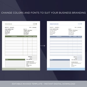 Invoice Template Bundle, Editable Invoice, Business Invoice, Editable ...