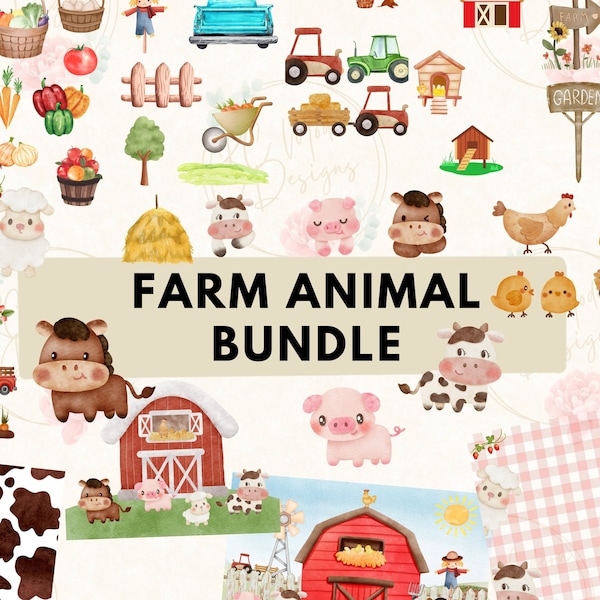 Farm Animal Clipart - Etsy