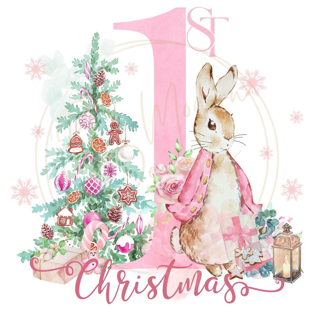 First Christmas PNG, Peter Rabbit Girl First Christmas, Pink First ...