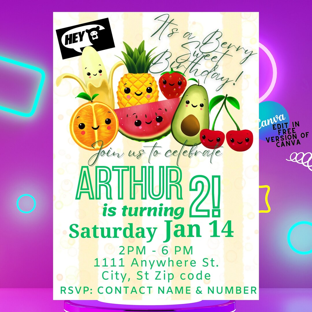 Editable Hey Bear Sensory Birthday Invitation Template, Hey Bear ...