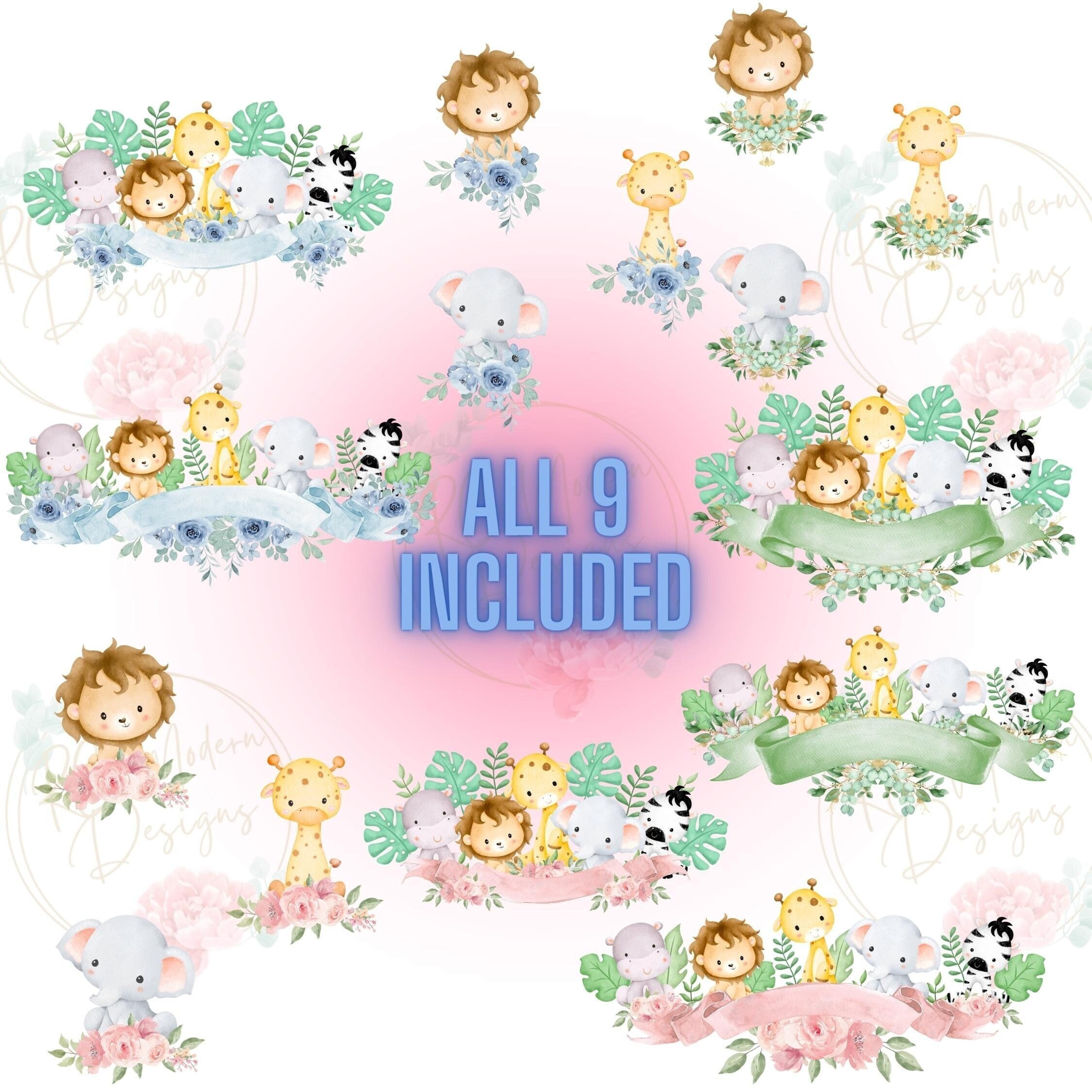 Baby Jungle Safari Animals, Safari Baby Shower, Baby Shower Jungle ...