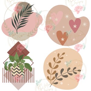 Boho Clipart, Geometric Clipart, Boho Minimal Clipart, Bohemian Theme ...