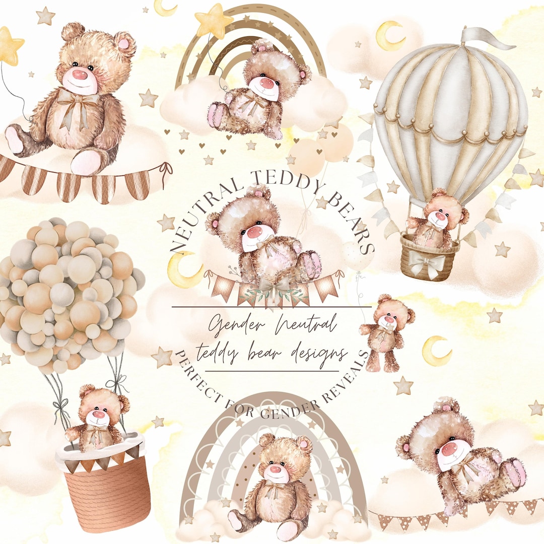 Neutral Baby Bear PNG, Gender Neutral Teddy Bear PNG, Baby Teddy Bear ...