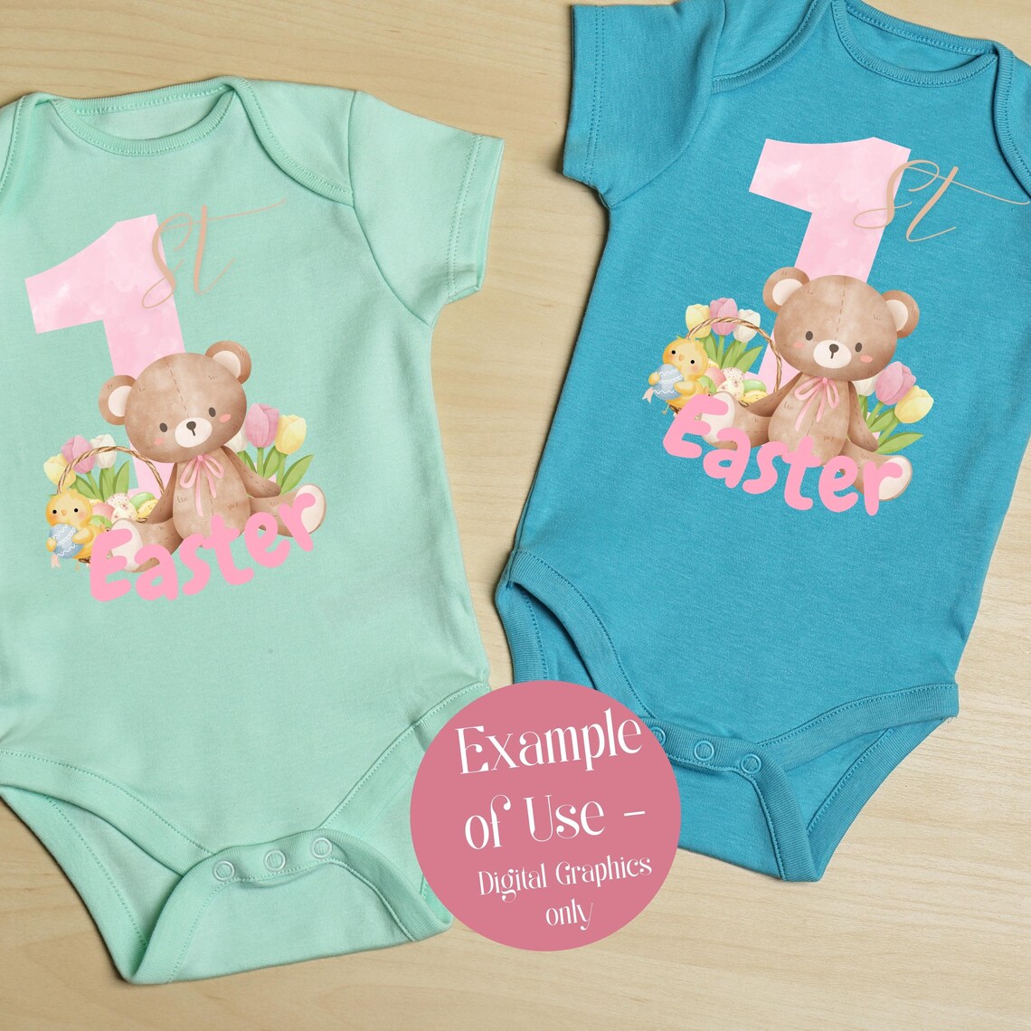 First Easter Teddy PNG, Baby First Easter Sublimation, Girl First ...