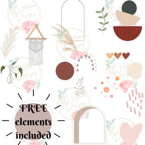Boho Clipart, Geometric Clipart, Boho Minimal Clipart, Bohemian Theme ...
