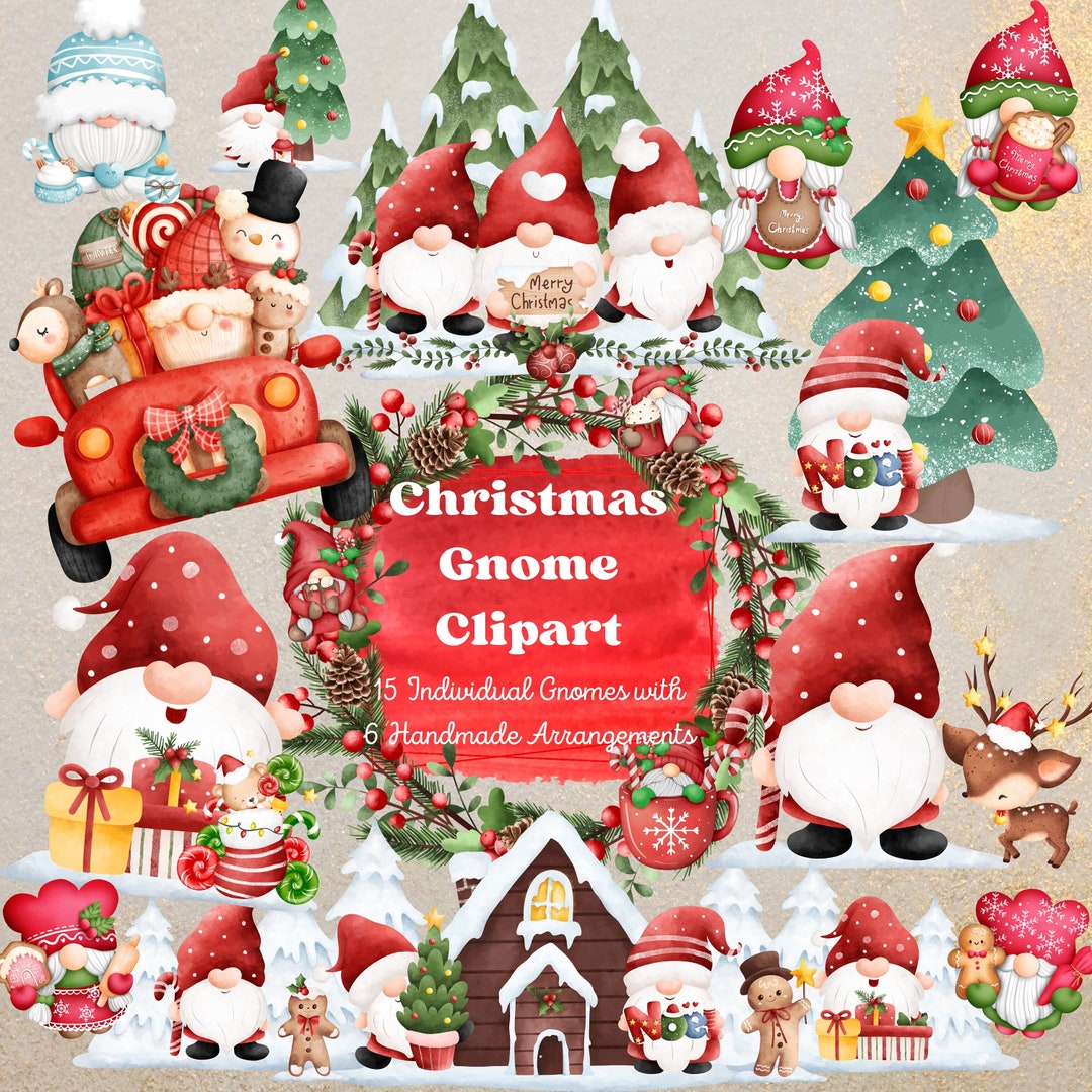 Christmas Gnome Clipart Christmas Gingerbread Gnome Clipart - Etsy