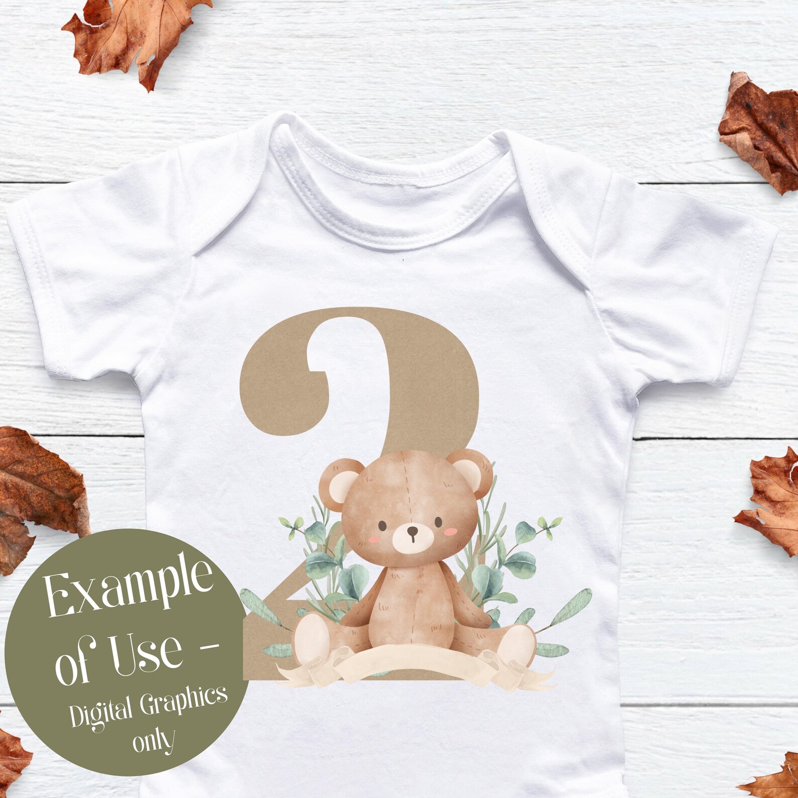 Teddy Bear Number Set, Gender Neutral Bear Birthday, Brown Teddy Bear ...