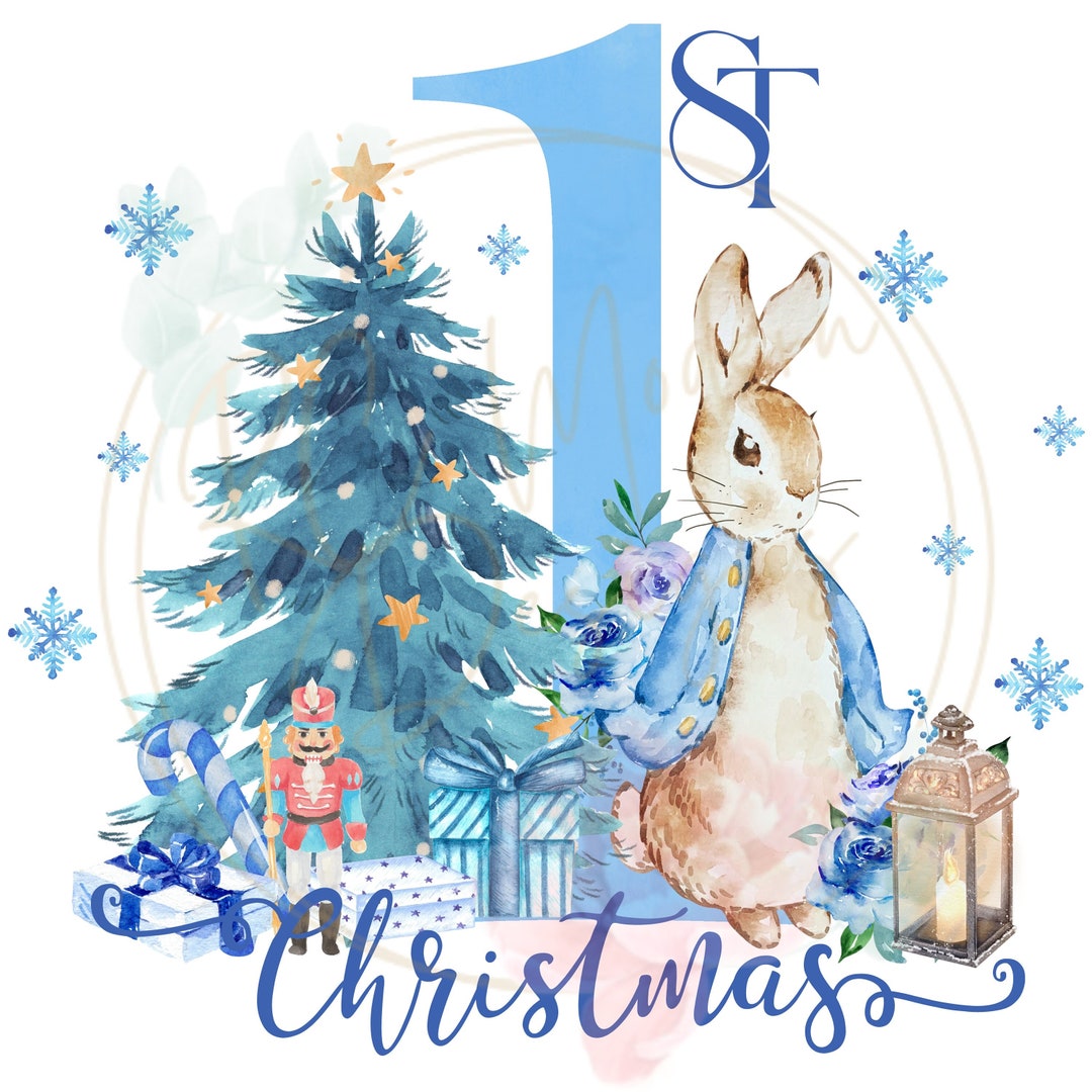 First Christmas PNG, Peter Rabbit Boy First Christmas, Blue First ...