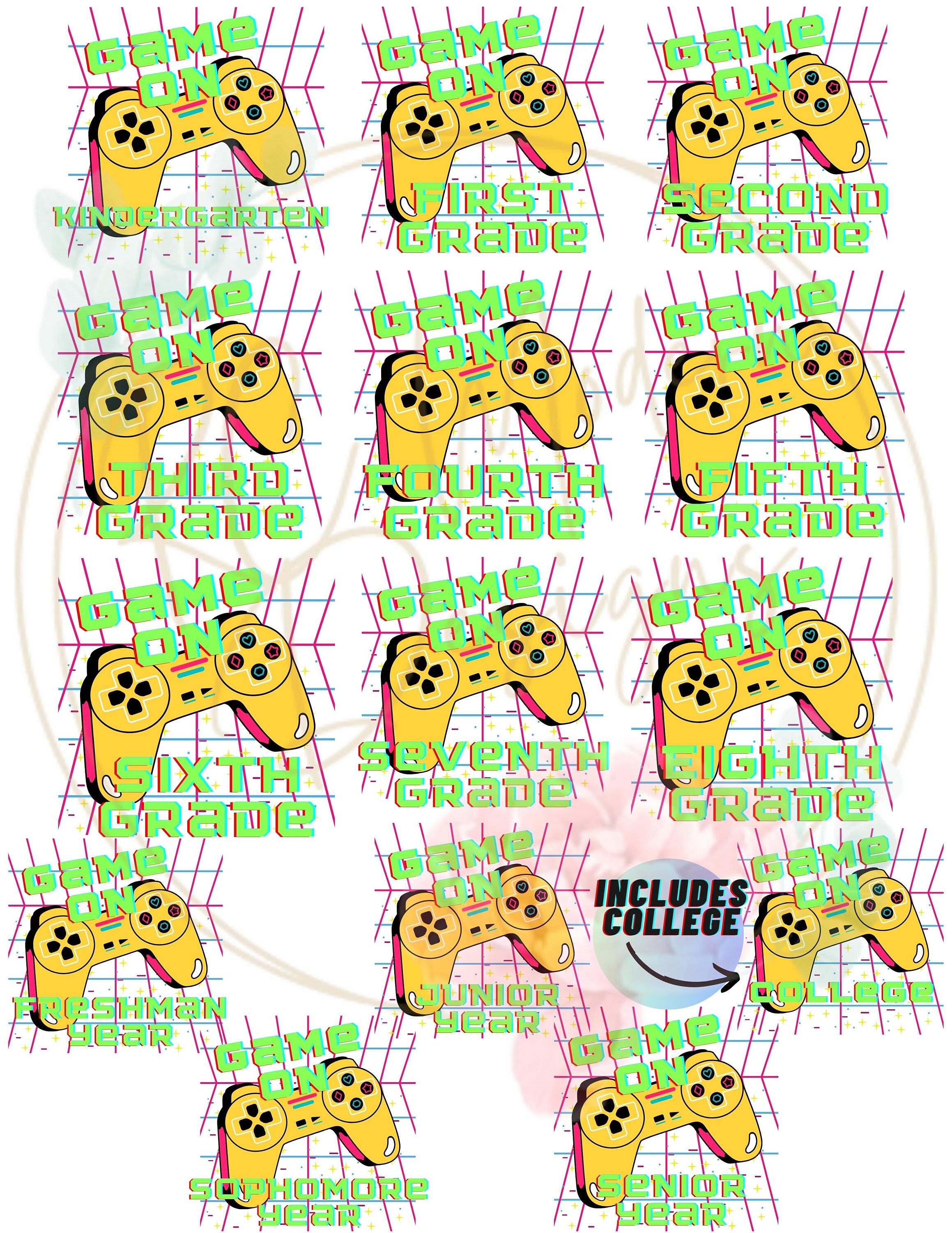 Game on Grade Png, Gamer School Png, Grade Custom Clipart, Back to ...