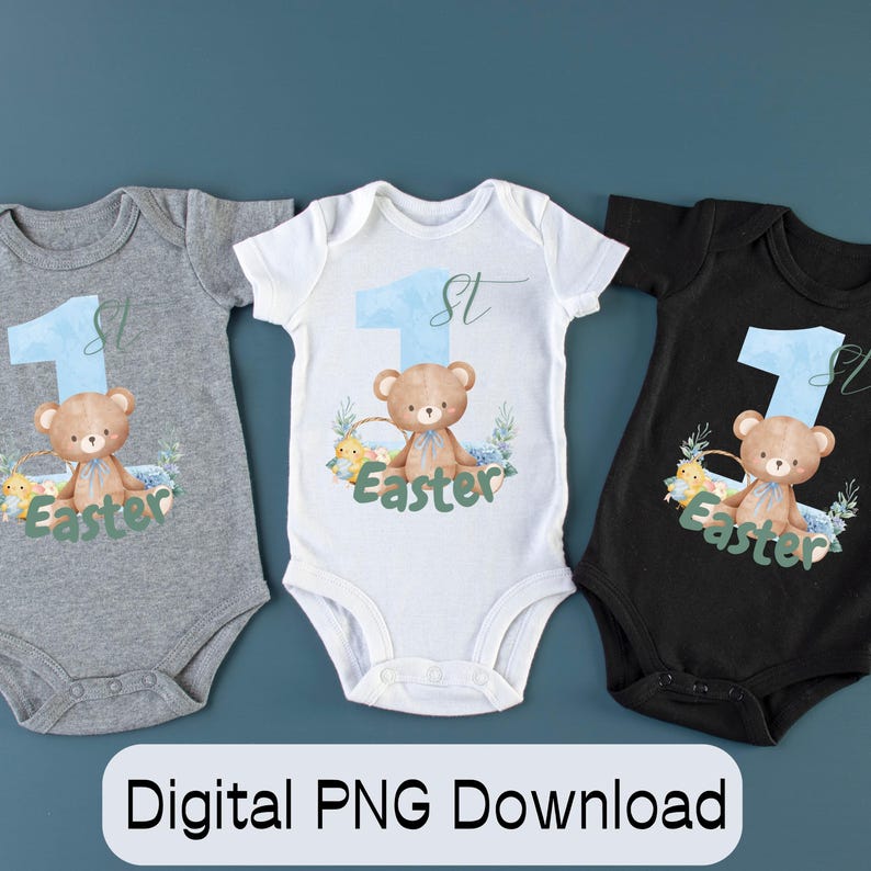 First Easter Teddy PNG, Baby First Easter Sublimation, Girl First ...