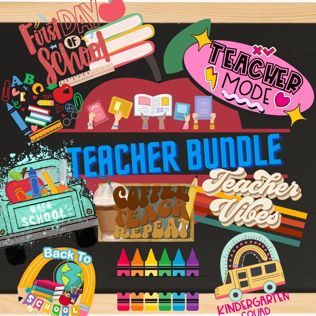 Teacher Sublimation Png, Teacher Clipart, Teacher Png Bundle, Teacher ...