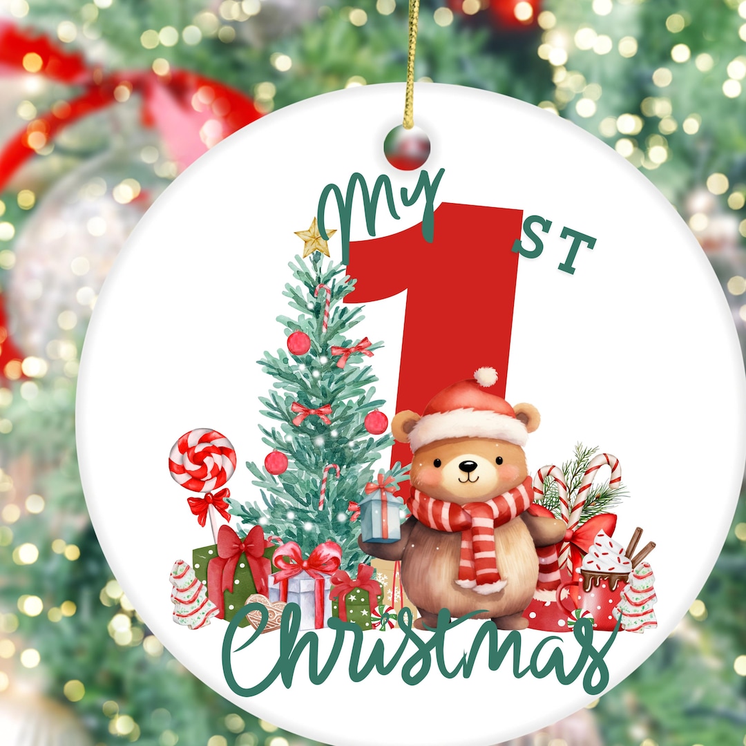 First Christmas Teddy Bear, First Christmas Clipart, First Christmas ...