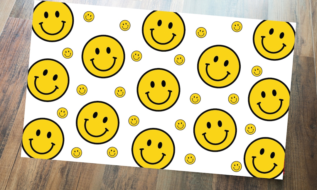 Smiley Face Rug, Smiley Face Emoji Decor, Emoji Decor Rug, Smiley Face ...