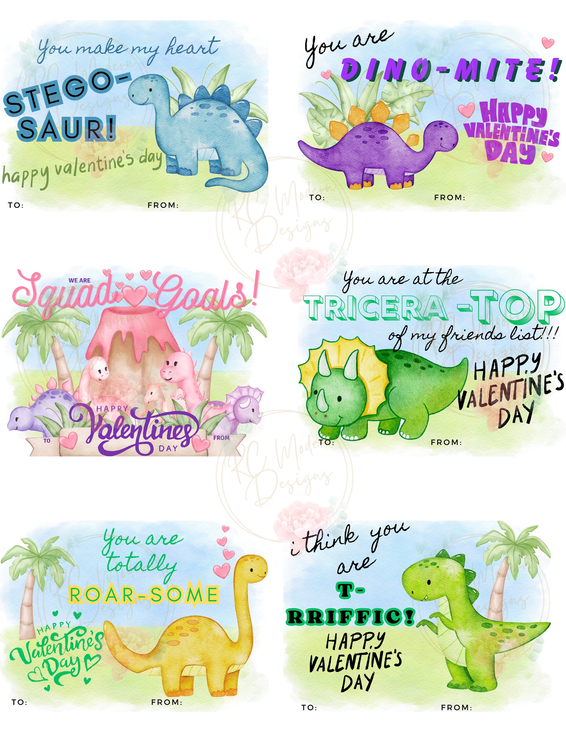 Dinosaur Valentine Card, Dinosaur Valentine, Dinosaur Valentine's Day ...