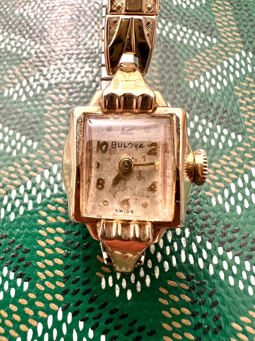 Ladies Bulova Vintage 10K Rolled Gold Plated Watch Estate Jewelry Piece ...
