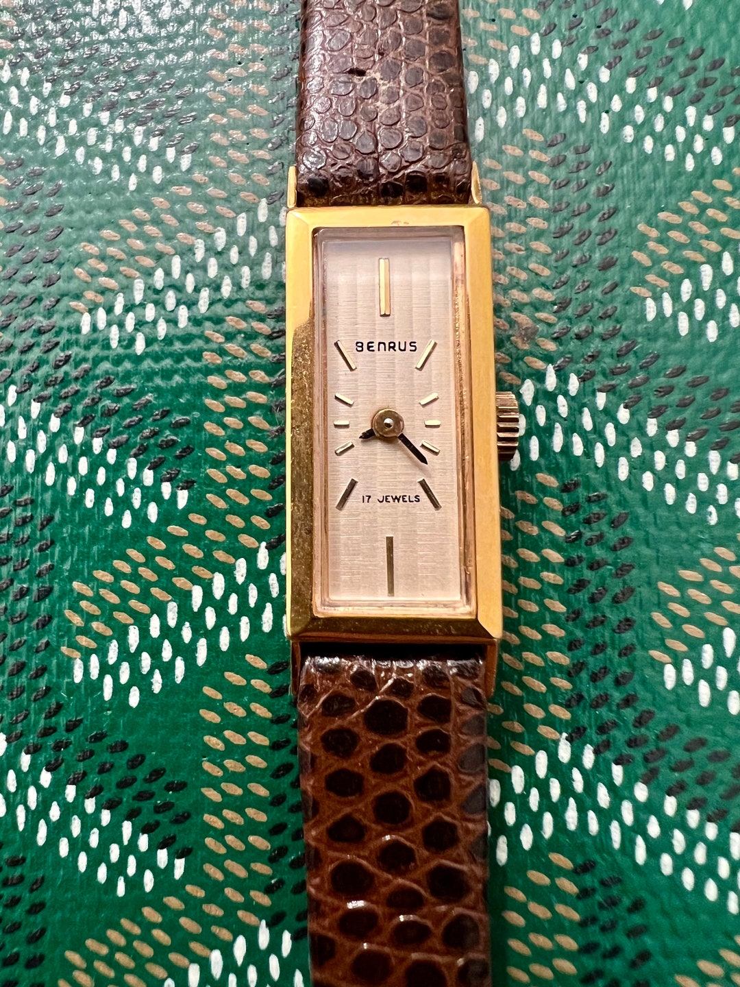 Dainty Ladies Benrus Gold Tank Vintage Watch Runs Excellent Heirloom ...