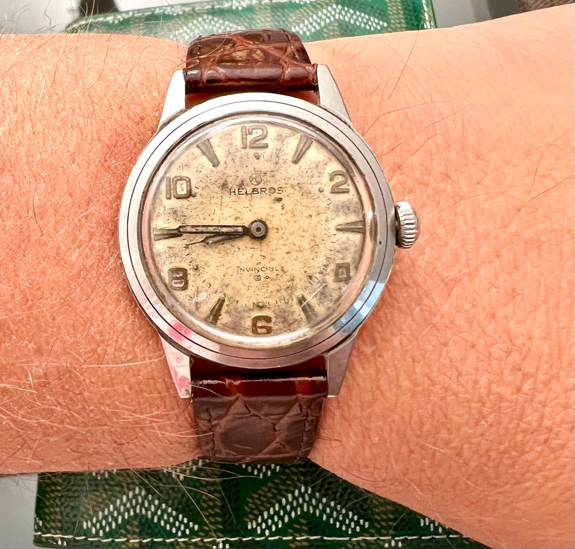 Mens Helbros Invincible Vintage Watch RUNS INTERMITTENTLY - Etsy