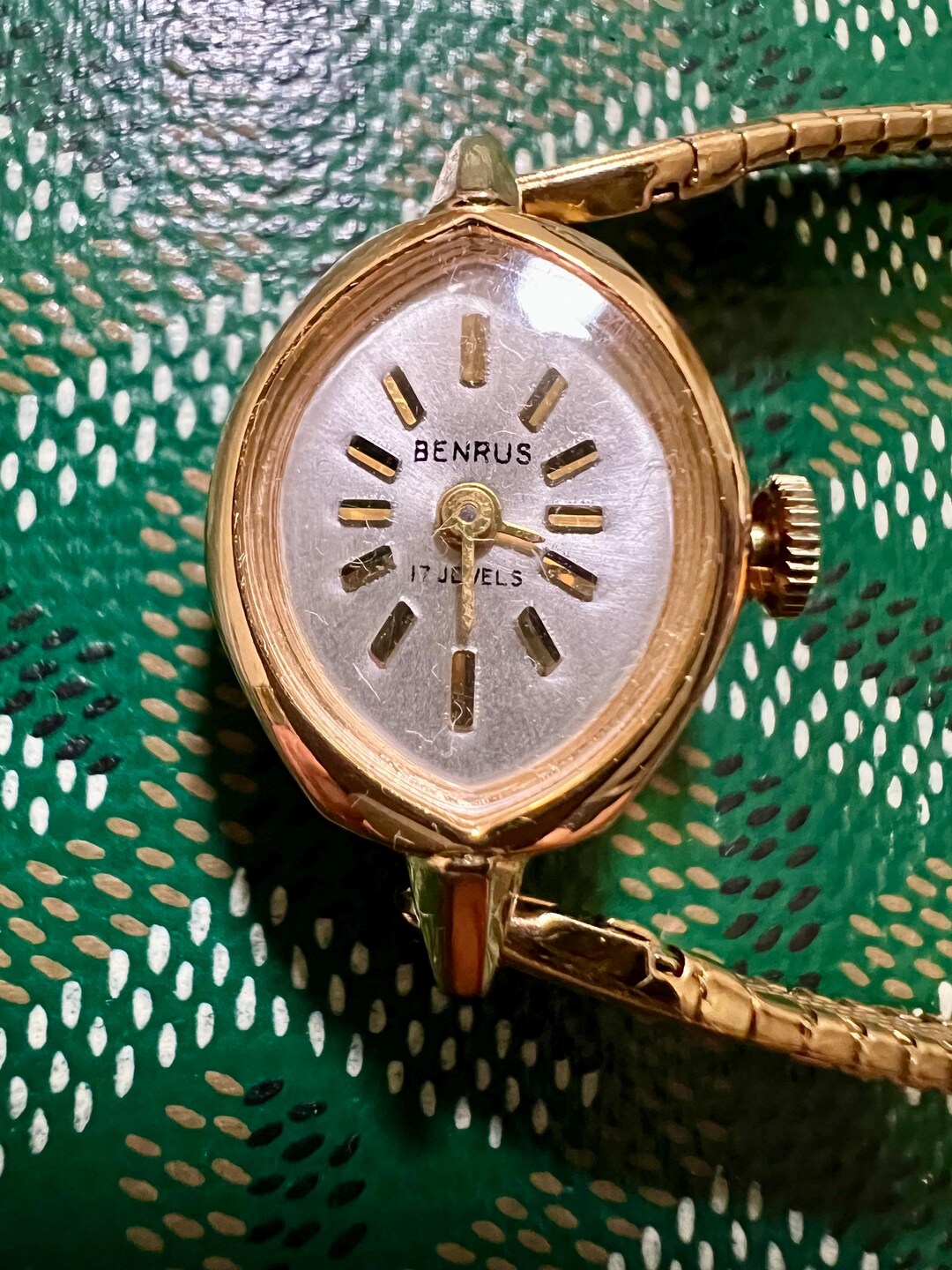 Ladies Benrus Vintage Gold Plated Watch Estate Jewelry Piece Runs ...