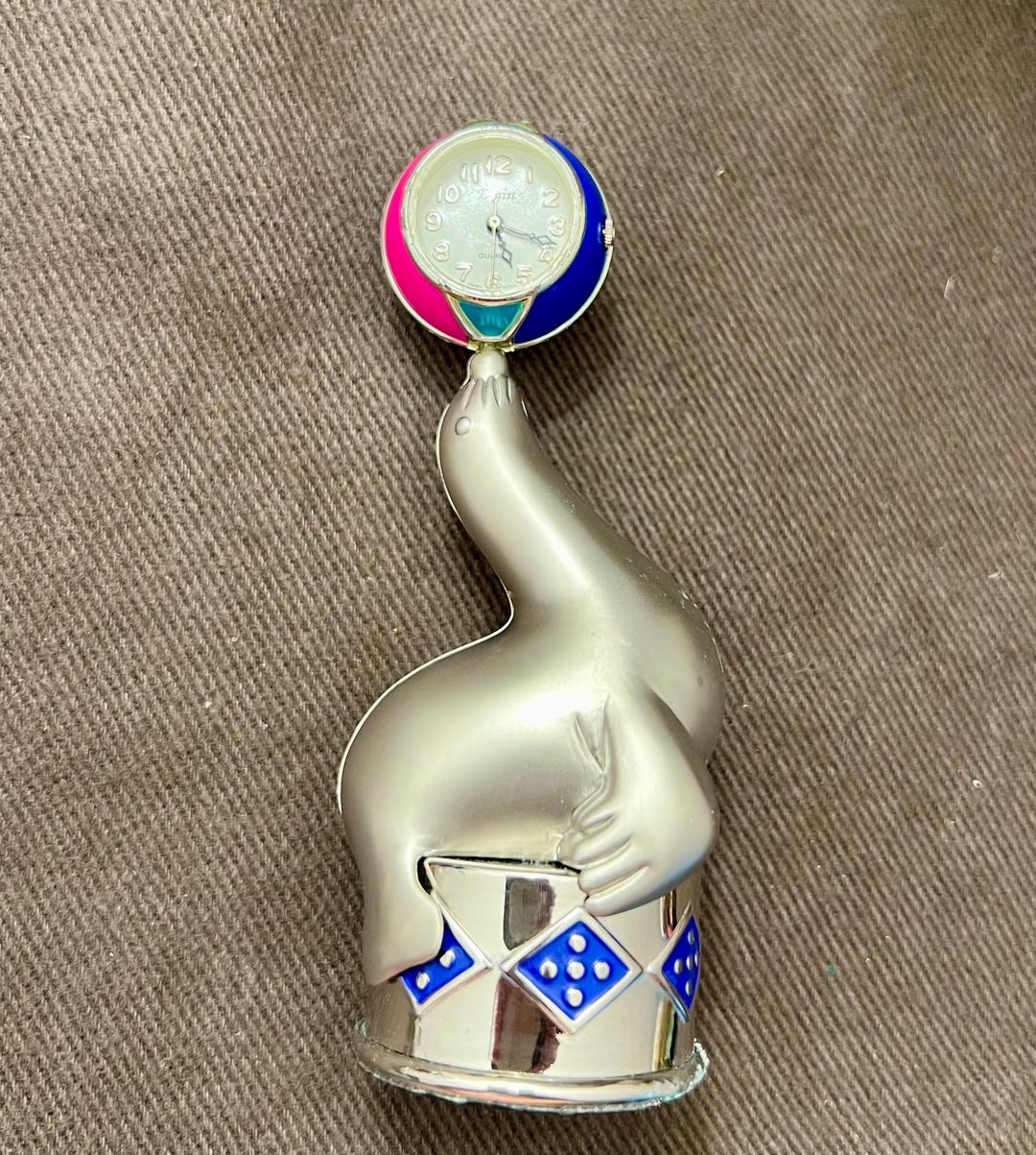 Vintage Elgin Seal Mini Clock Quartz New Battery Original Box and ...