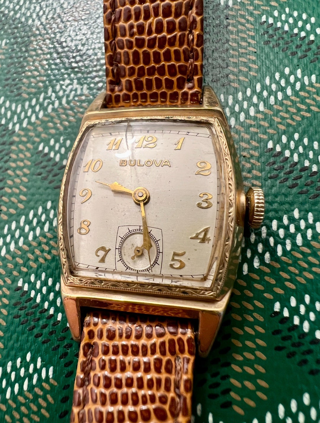 Mens Vintage Bulova Tank Watch Runs Great Heirloom Estate Jewelry. 10K ...
