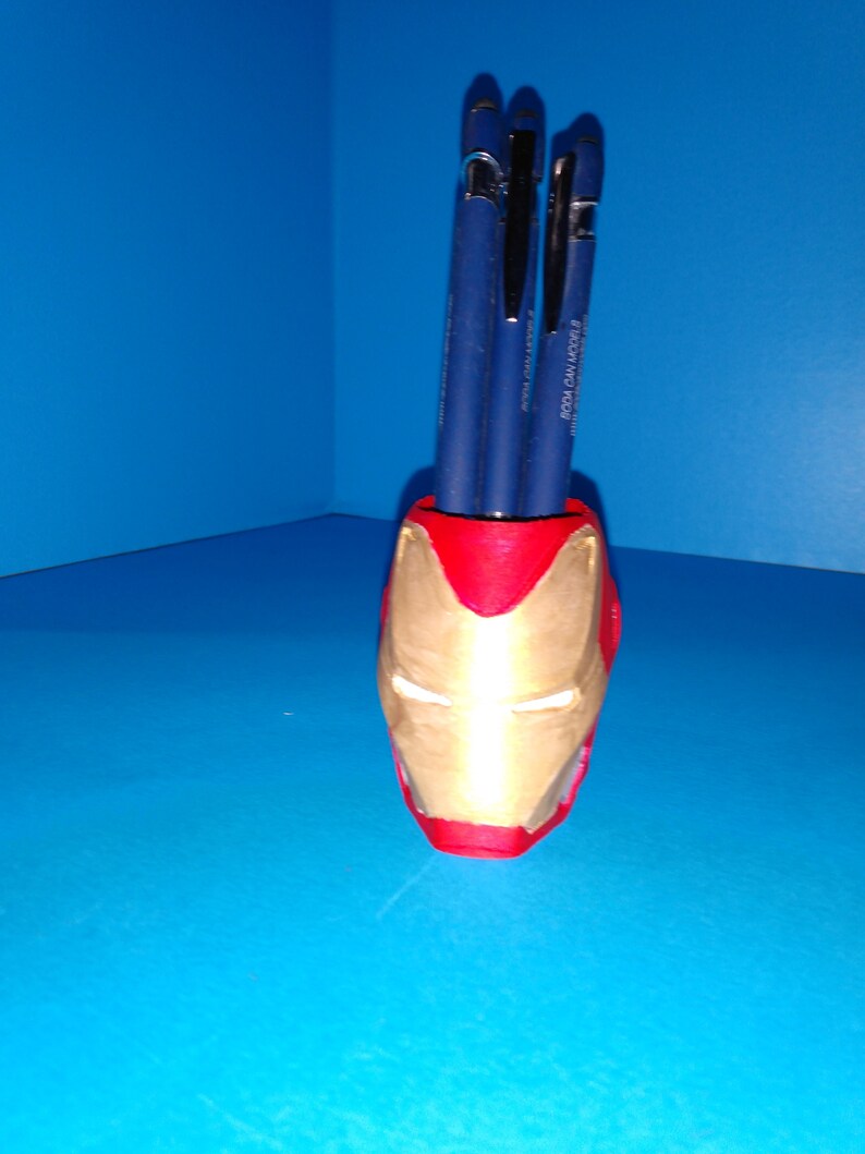 3D Printed Iron Man Helmet Pencil Holder Cup Pen Holder Cup Toothbrush ...
