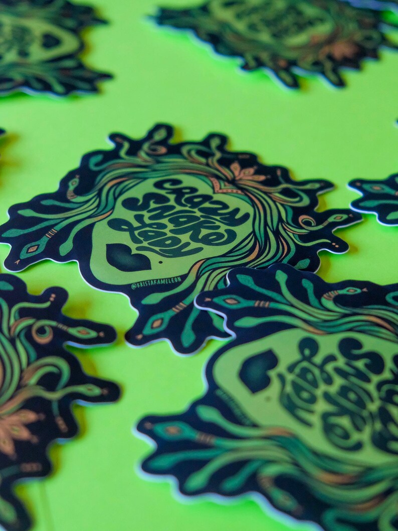 Crazy Snake Lady | Medusa Sticker - Etsy