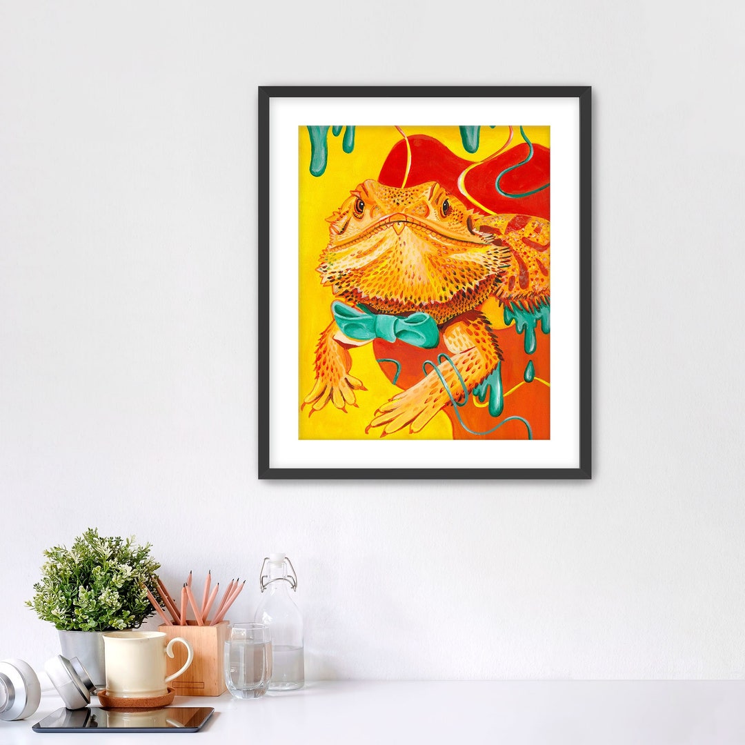 Bearded Dragon Bowtie Fine Art Print - Etsy
