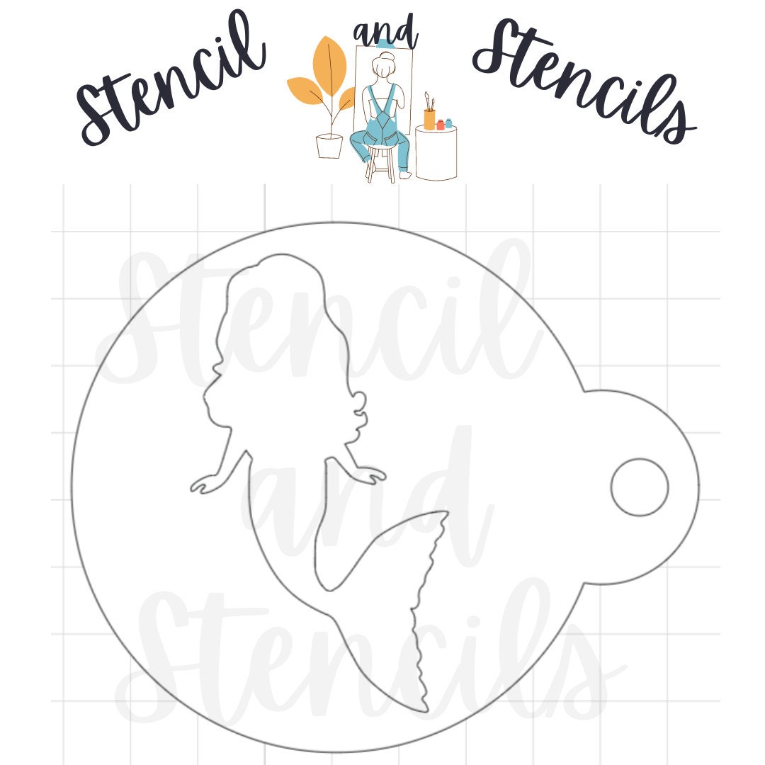 Mermaid Stencil Bath Bomb Stencil Cookie Stencil Airbrush Stencil Craft Stencil Food Safe