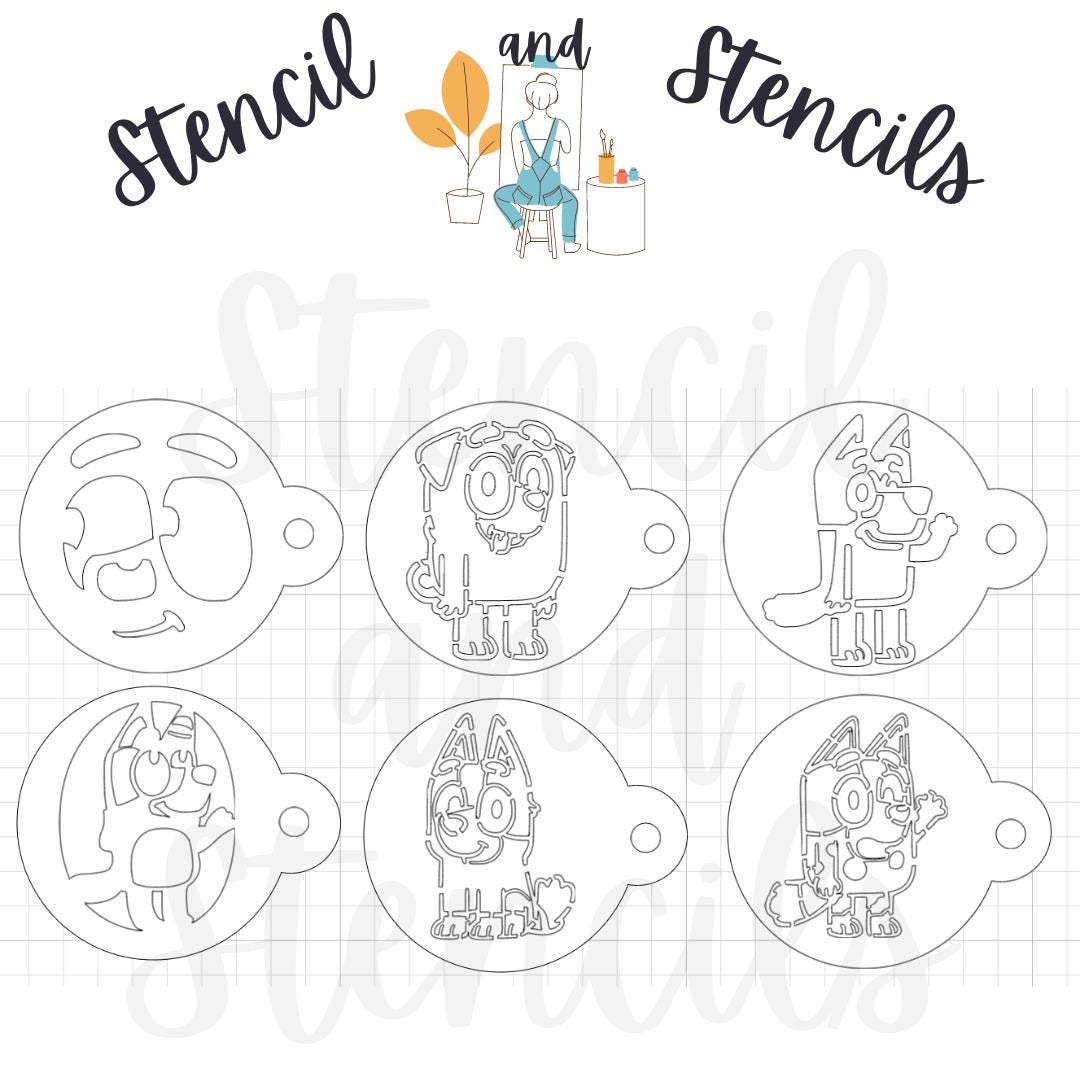 Bluey Stencil Bath Bomb Stencil Cookie Stencil Airbrush Stencil Craft ...