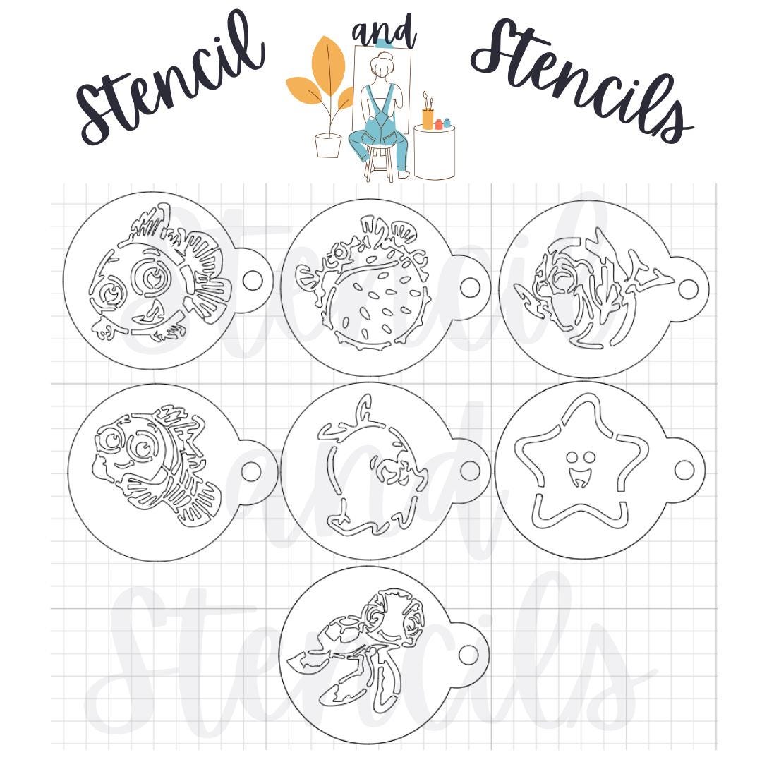 Nemo Stencil - Bath Bomb Stencil | Cookie Stencil | Airbrush Stencil | Craft Stencil | Food Safe ...