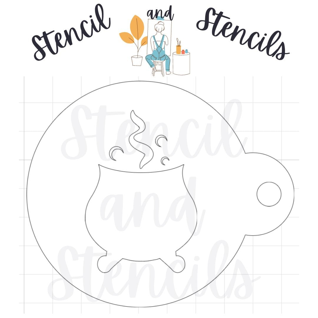 Cauldron Stencil - Bath Bomb Stencil | Cookie Stencil | Airbrush ...