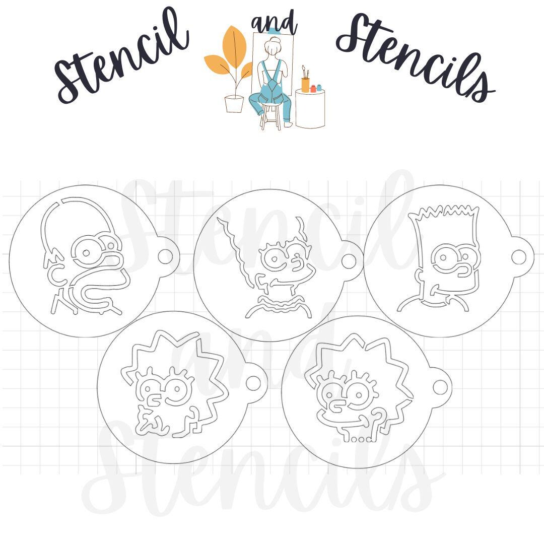 The Simpsons Stencil Bath Bomb Stencil Cookie Stencil Airbrush Stencil ...