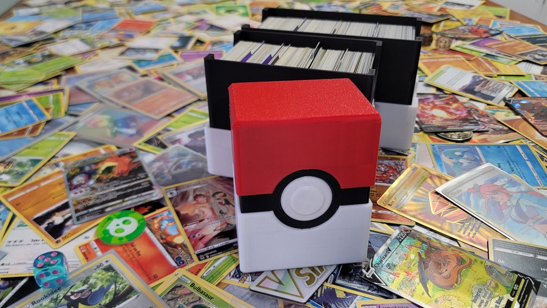Pokemon Ball Styled Pokemon Card Box With 3D Printed Dividers | Large ...
