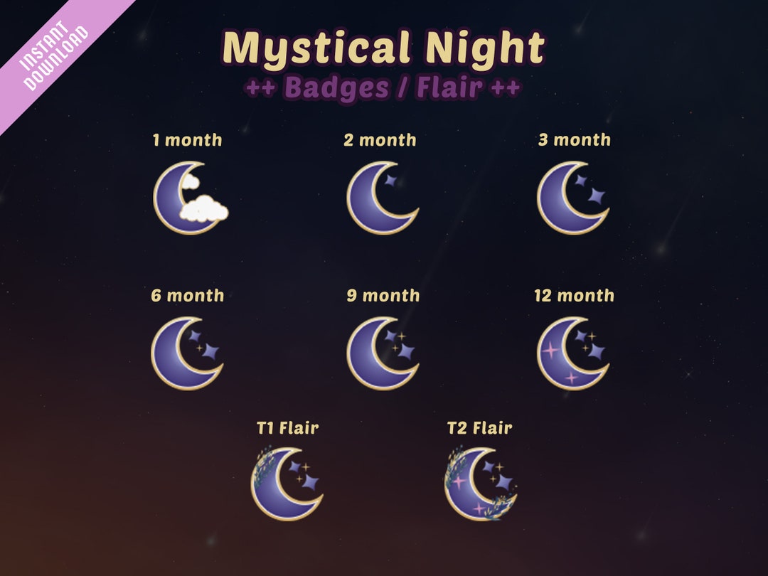 Mystical Night - Badges + Flair for Twitch - Etsy