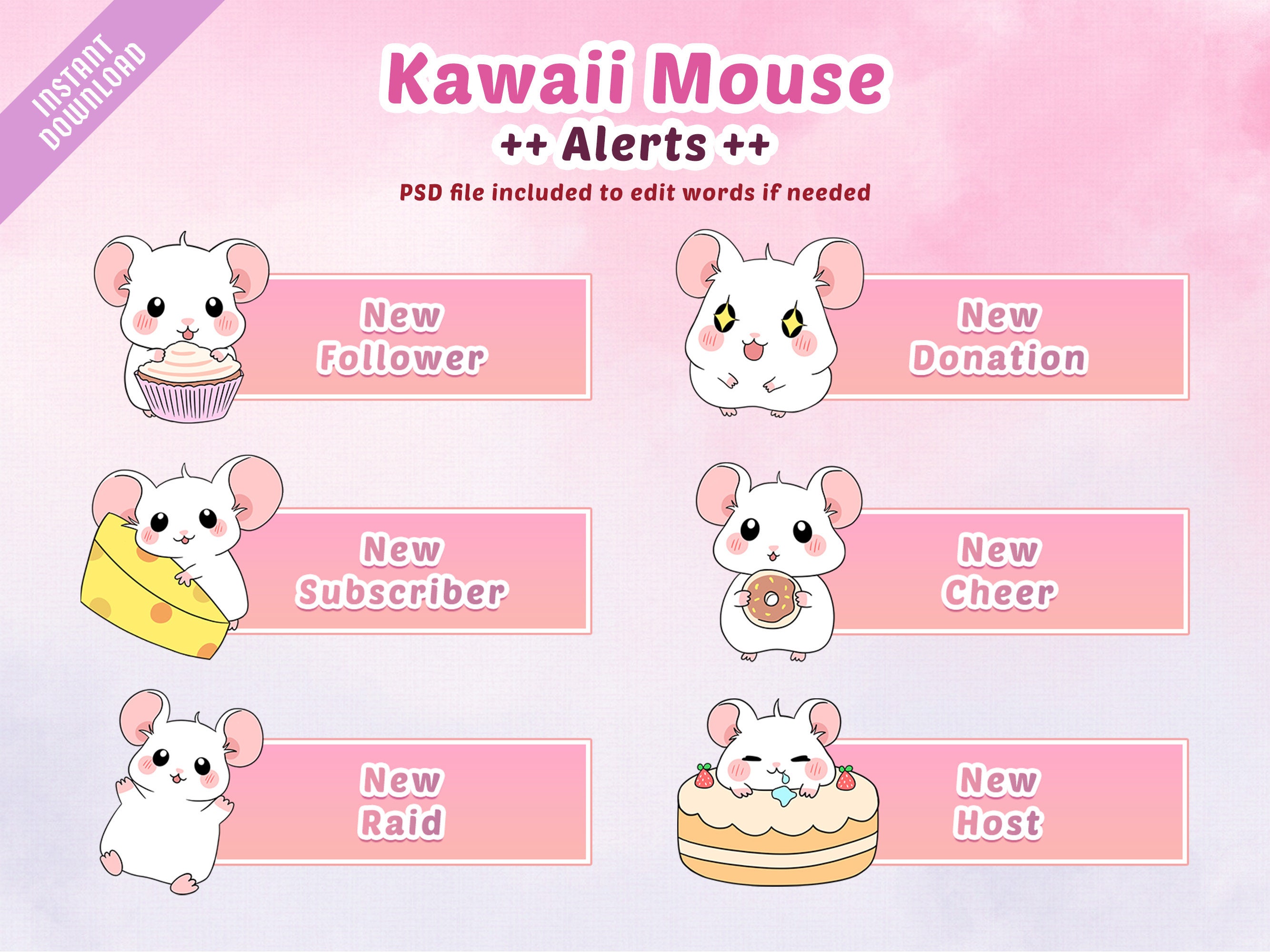 Kawaii Mouse Bundle Stream Overlay for Twitch / Youtube - Etsy