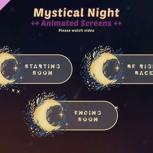 Animated Mystical Night Stream Overlay Package for Twitch / Youtube - Etsy